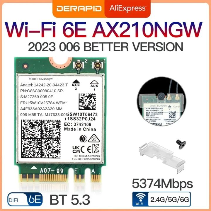 Tri Band WiFi6E AX210 Wireless 2.4Gbps Bluetooth 5.3 802.11AX Wireless ...