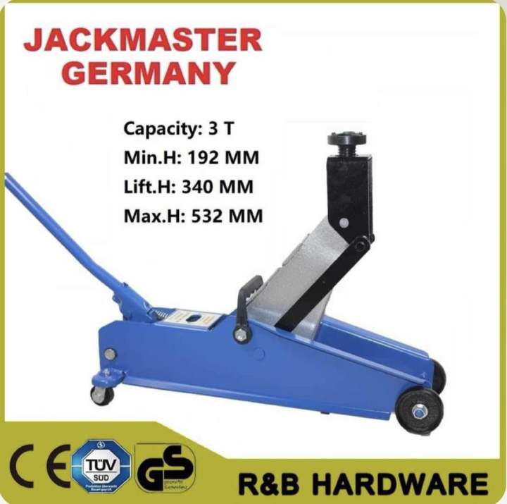 HYDRAULIC FLOOR JACK 3 TONS ( CROCODILE JACK ) JACKMASTER GERMANY HEAVY ...