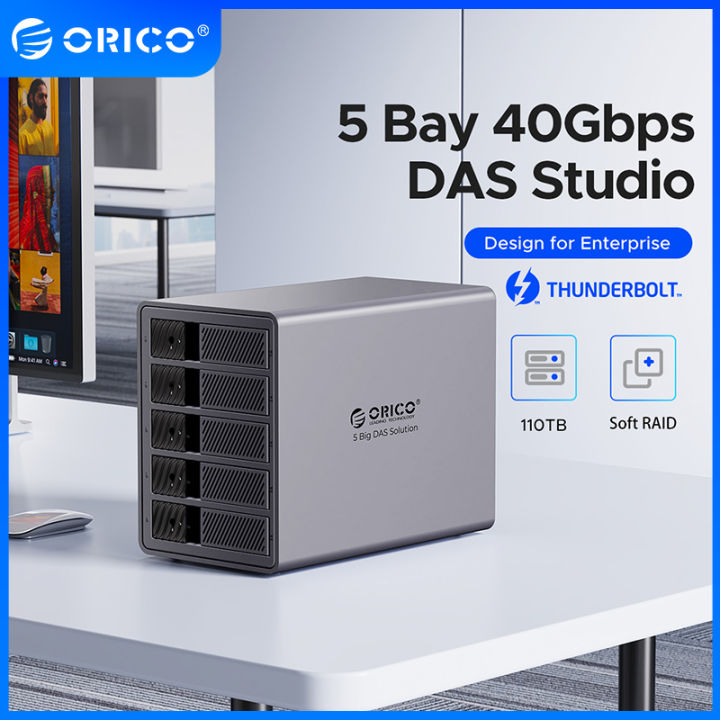 ORICO 5 Bay DAS 40Gbps Daisy Chain HDD Docking Station Type-C 3.5'' HDD ...