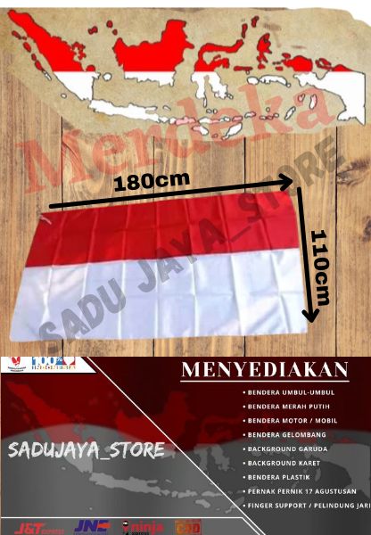 BENDERA MERAH PUTIH BENDERA INDONESIA UKURAN 180x110 | Lazada Indonesia