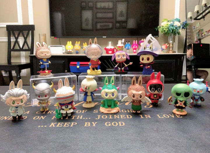 Popmart ฟองมาร์ท labubu เอลฟ์ซีรีส์ผจญภัยจักรวาลกล่องตาบอดสัตว์ประกอบ ...