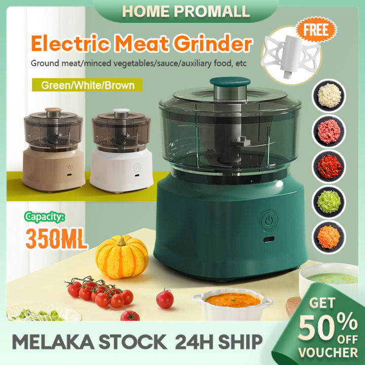 Multi-Function Electric Meat Grinder 350ML Mincer Cordless Garlic Chopper Food Fruits Chopper ...