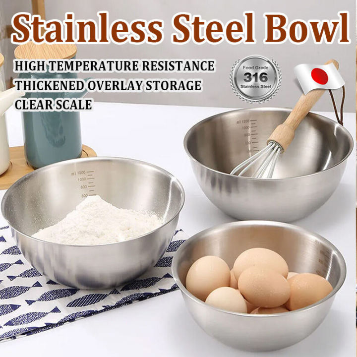 2/1PCS Stainless Mixing Bowl for Baking 316 Stainless Salad Bowl ...