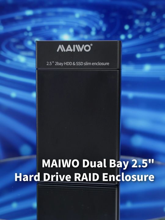 MAIWO Dual SSD Enclosure 2Bay RAID Enclosure HDD Case 2.5inch SATA Hard ...