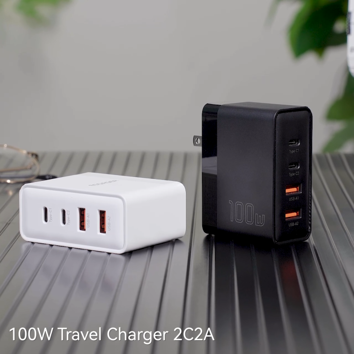 Essager 100W 2C2A Desktop Charger GaN USB C PD Fast Charging Station QC ...