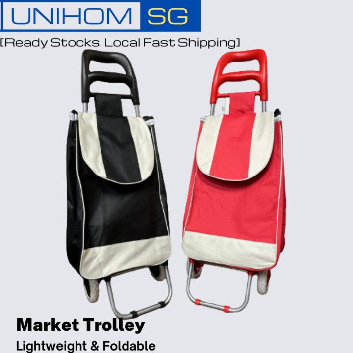 UnihomSG [ReadyStock] Simple Foldable Lightweight Market Trolley Bag ...