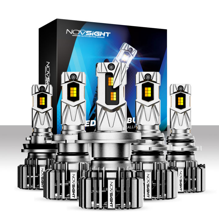 Novsight Tricolor N73T LED Car Headlight Bulbs 9005(HB3) 9006(HB4) H4 H7 H11 LED Light for Car ...