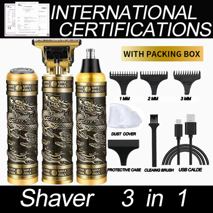 🔥3 in 1🔥USB shaver for men rechargeable electric hair clipper wireless ...