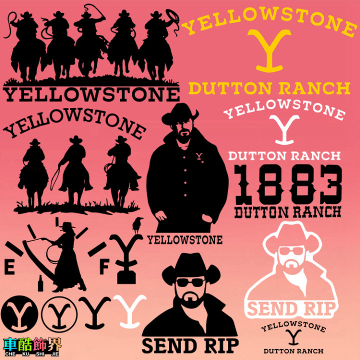 Waterproof Yellowstone Dutton Family Western Cowboy Car Decal Sticker ...