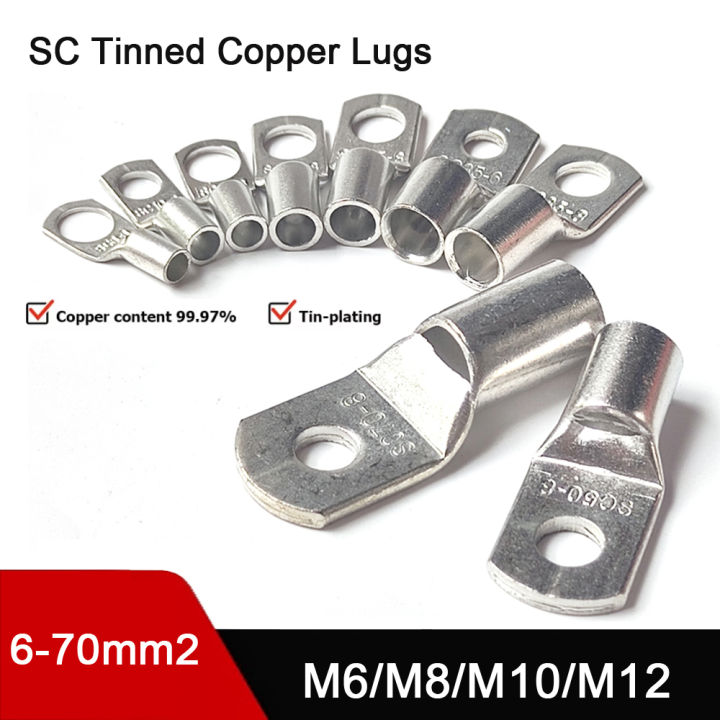 2/5/10/20/50Pcs 6-70mm2 M6 M10 M8 M12 Tinned Copper Wire Nose Terminal ...