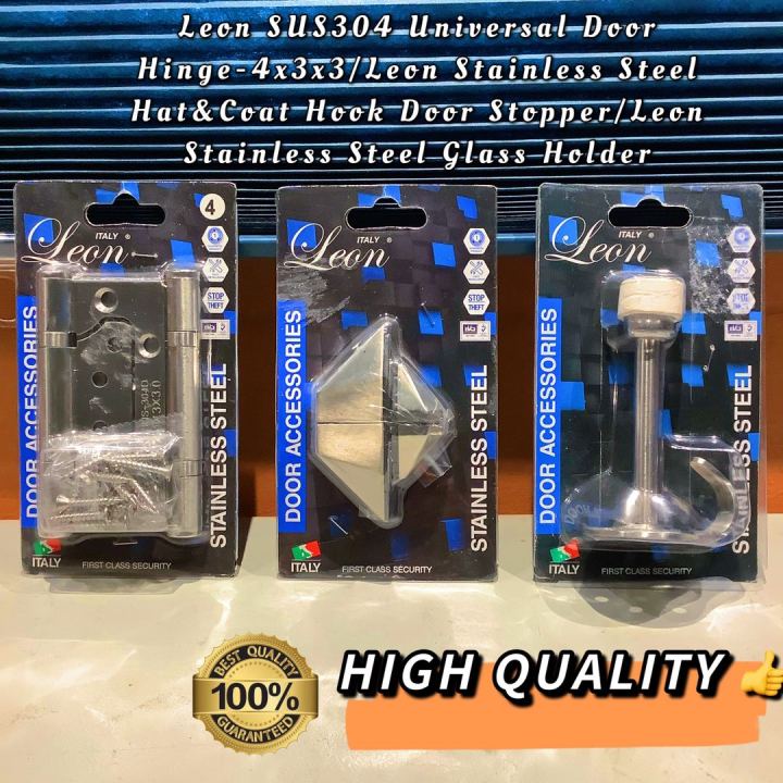 Leon SUS304 Universal Door Hinge-4x3x3/Leon Stainless Steel Hat&Coat ...