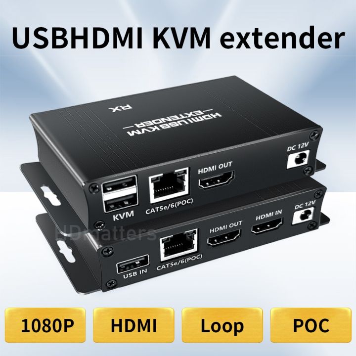 USB HDMI KVM extender splitter over Ethernet 1080P Extender HDMI USB ...