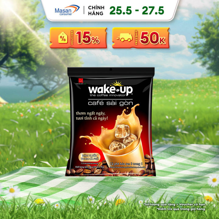 Cà Phê Wake Up Sài Gòn - Túi 24 Gói x 19g | Lazada.vn