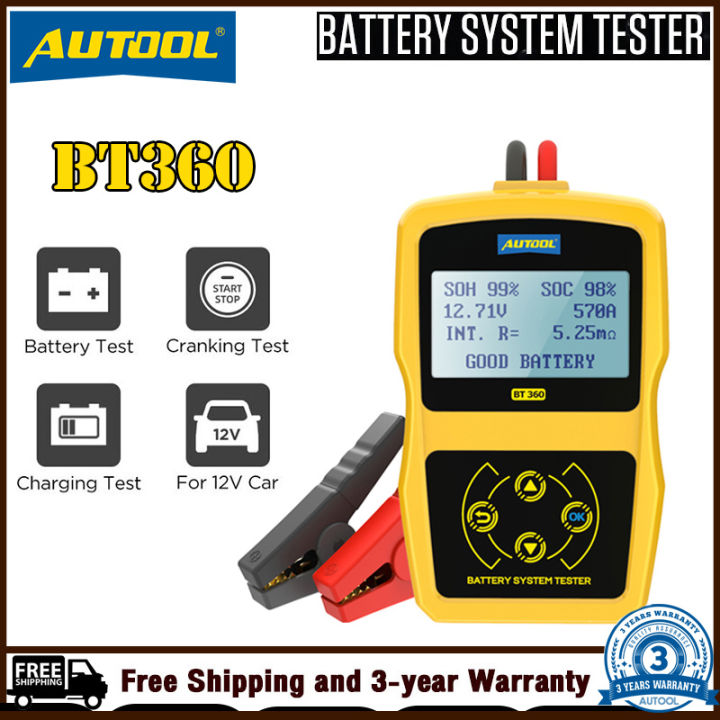 AUTOOL BT360 Car Battery Tester 12V Battery Load Tester AUTOOL BT360 6V ...