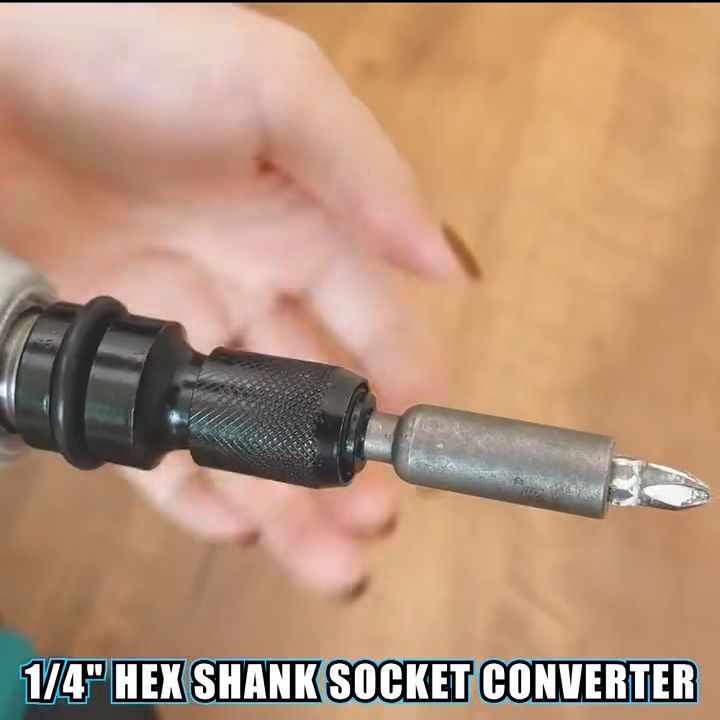 1/2" to 1/4" Hexagon Shank Chuck impact wrench socket adaptor Air Power ...