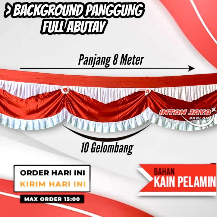 BENDERA BACKGROUND MERAH PUTIH 10 GELOMBANG/UMBUL UMBUL GELOMBANG MERAH PUTIH | Lazada Indonesia