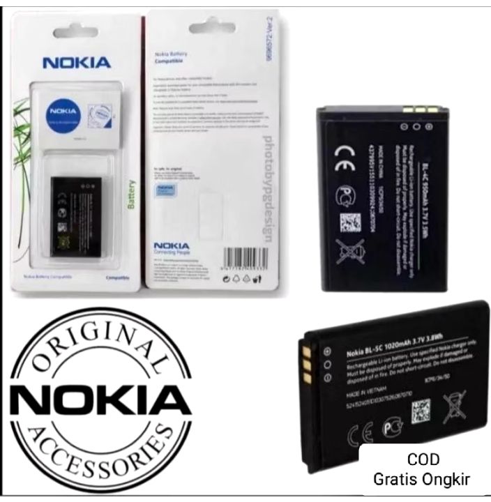 Battery Nokia BL 5C / BL 4C Original Baterai 99% Baterai Jadul Paking Panjang | Lazada Indonesia