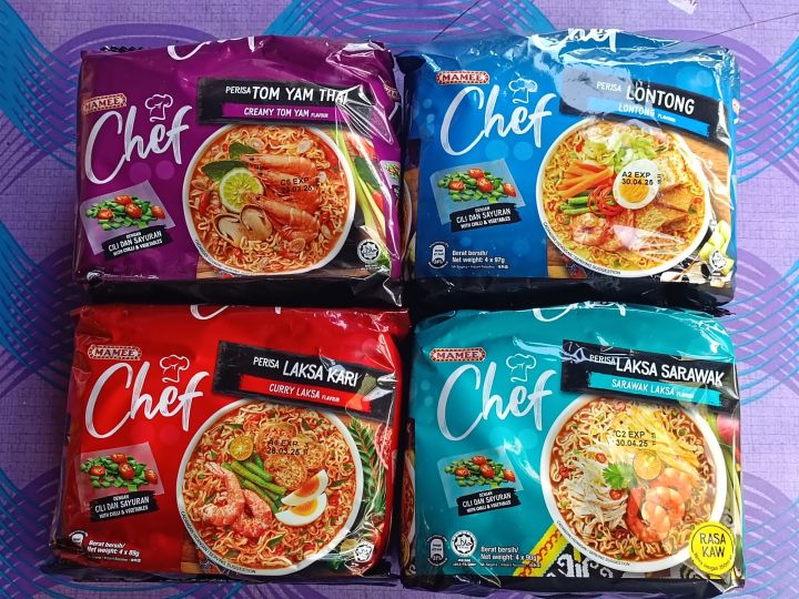 Mamee Chef (Laksa Kari, Laksa Sarawak, Lontong, Tom Yam Thai) | Lazada