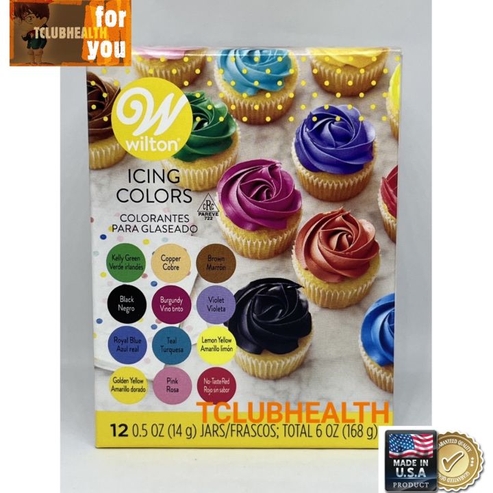 🔥[ของแท้💯% USA 🇺🇸] สีเจล Wilton 12 สี ในเซท สีผสมอาหาร สีทำขนม ขนมเค้ก ...