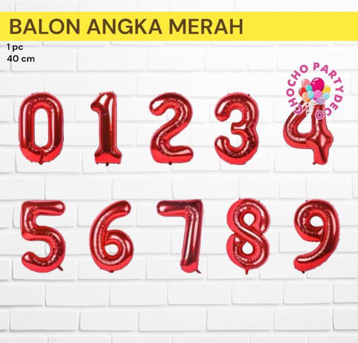 Balon Angka merah 40 cm | Lazada Indonesia