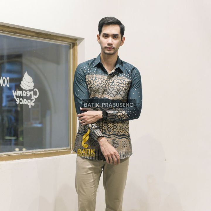 Baju Batik Kerja Pria Original Pakaian Tradisional Resmi Formal Batik ...