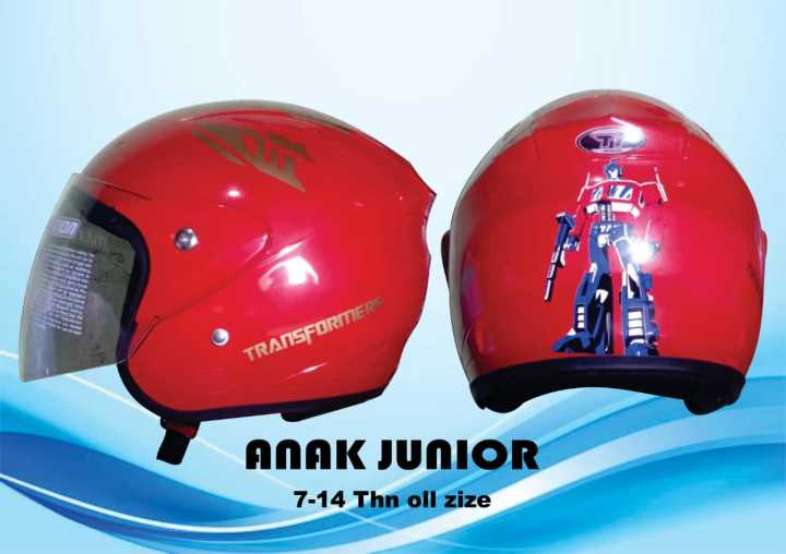 HELM ANAK JUNIOR COWOK CEWEK SNI ORIGINAL UMUR 5 SAMPAI 12 TAHUN ...