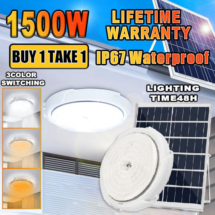 Solar Ceiling Light Solar Light Outdoor Waterproof 3 Way Colors ...