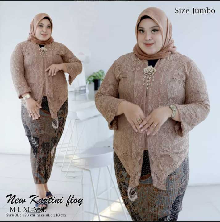 JUMBO !! 3XL 4XL LD 130 cm Big Size Pola Besar Muat Sampai Max BB 115 Kg Kebaya Kartini Floy ...