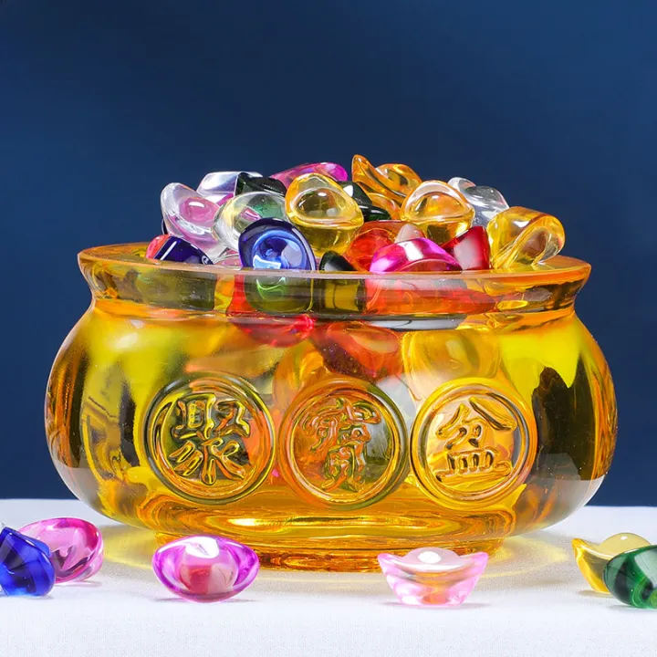 Ruyi Juyang Bowl Home Decorative Ornaments Tibetan Style Glass Material ...