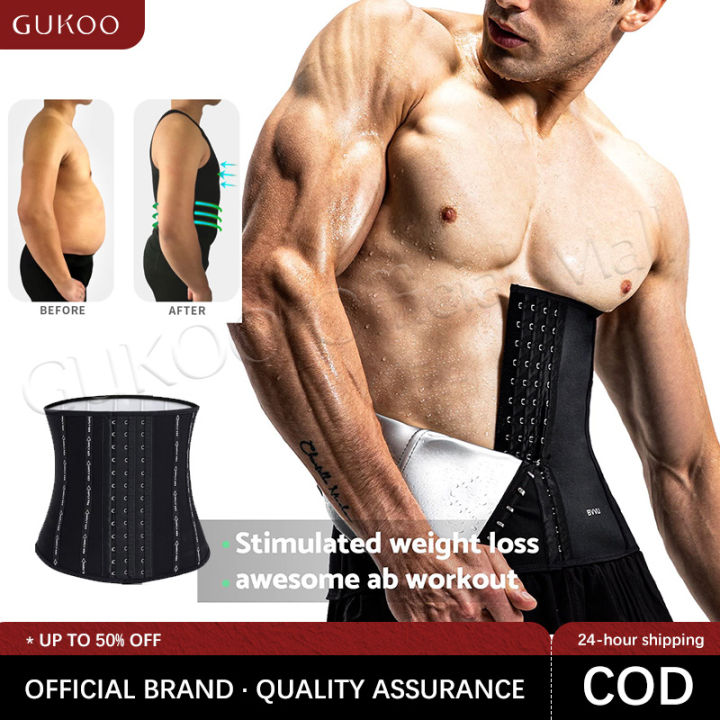 GUKOO Men Slimming Body Shaper Sauna Sweat Belt Waist Trainer Corsets ...