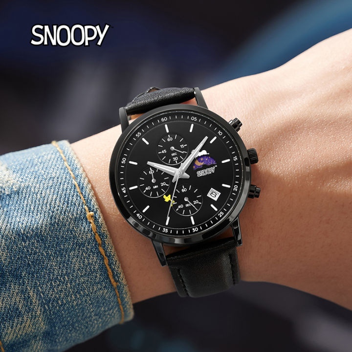 Snoopy Brand Men's Watch Original Day and Night Display Quartz Movement ...