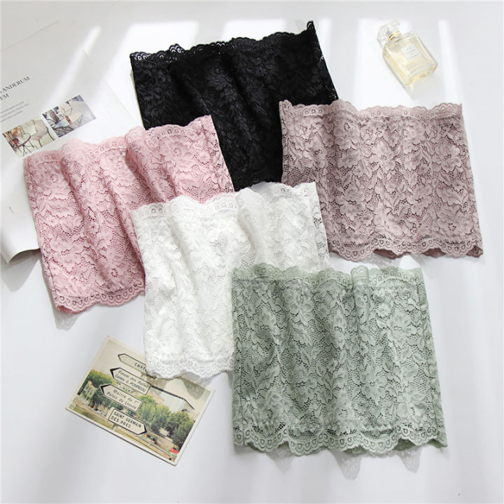 Lace Wrap-around Undershirt Inner Thin Strapless Tube Top Anti-exposure ...