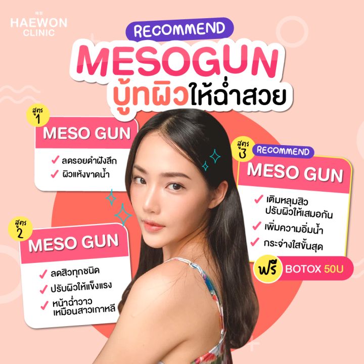[E-voucher] Meso Gun ปรับผิวหน้าใสครบวงจร เมโส ลดริ้วรอย ผิวกระจ่างใส กระชับรูขุมขน สูตรแฮวอน ...