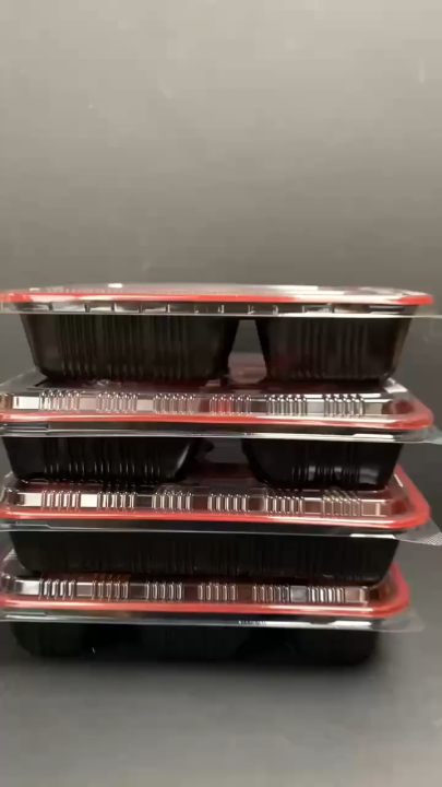 100pcs Disposable Bento Box with Lid - 3/4 Partition Microwave Safe ...