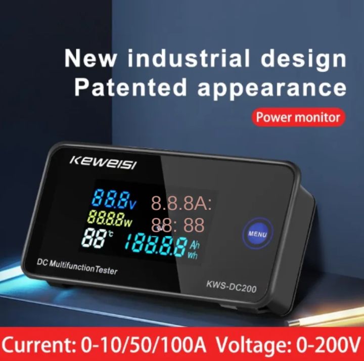 KWS-DC200 DC 0-200V Voltmeter Ammeter Power Energy Meter LED Digital DC Wattmeter Electric Meter ...