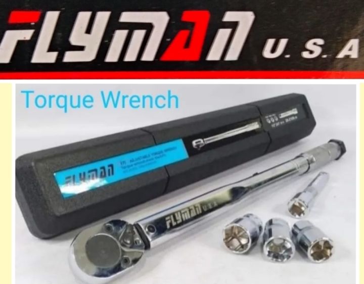 Torque Wrench 1/2 Drive FLYMAN Original USA (28-210 N.M Auto Click ...