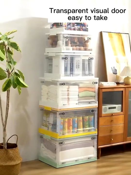 120L Large Capacity Multipurpose Stackable Organizers Foldable Storage ...