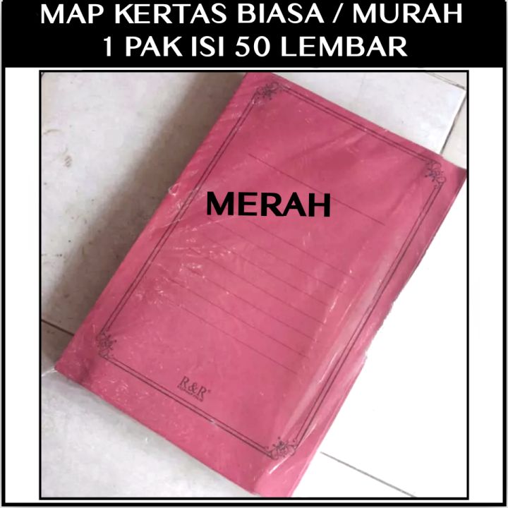 Map Kertas Folio Murah / Stop Map Biasa Warna Merah 1 Pak isi 50 Lembar ...