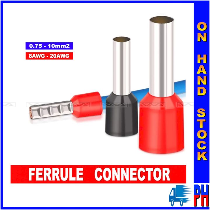 1 pair Red and Black Wire Ferrule Terminal Connector Cable Terminals ...