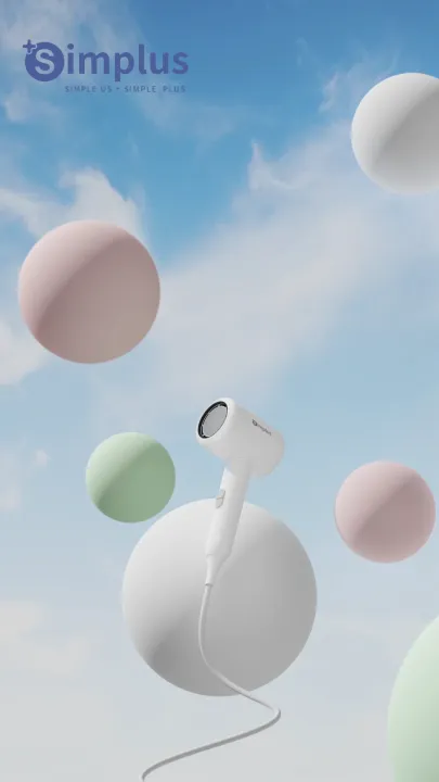 Simplus Hair Dryer 3 Adjustable Modes 3 color 50 Million Blue Light ...