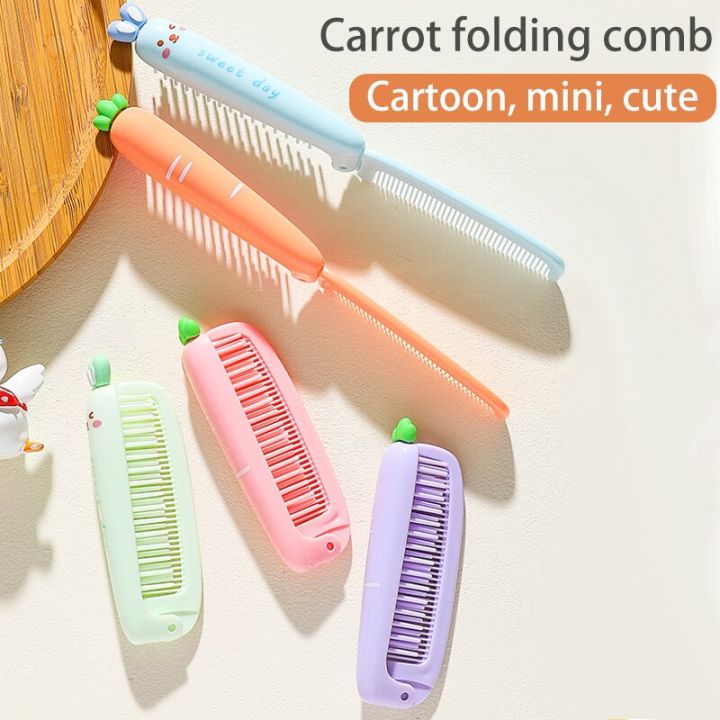 Creative Mini Folding Comb Portable Cartoon Dual Teeth Plastic Comb ...