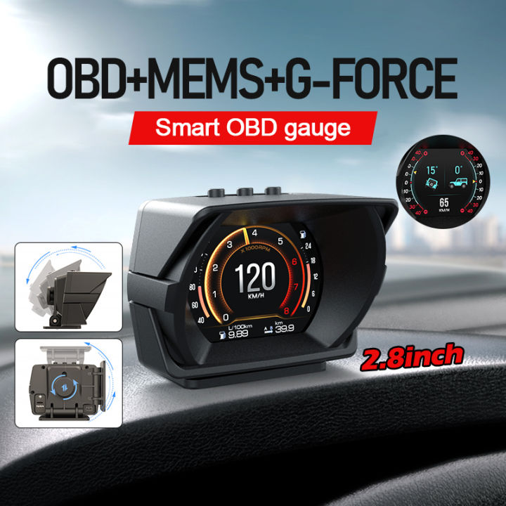 A450 GPS Car OBD OBD2 Meter Digital Scanner Alarm Speed Gauge Display ...