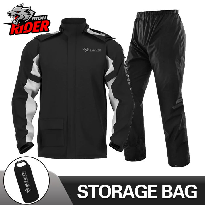 Motorcycle Raincoat Reflective 100% Waterproof Rain Coat Moto Motocross ...