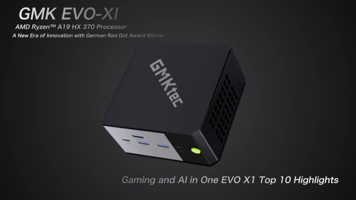 GMK EVO-X1 MINI PC AMD Ryzen AI 9 HX 370 Radeon 890M LPDDR5X Windows 11 Pro OCULINK Gaming ...
