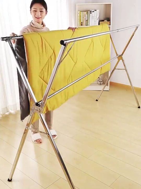 [Reinforce]Foldable Sampayan Stainless Clothes Rack Laundry Drying Rack ...