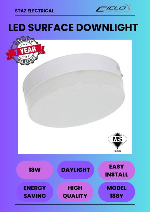 Ceilo Led Surface Downlight 18W (SD-L/188Y/WH/18W) | Lazada