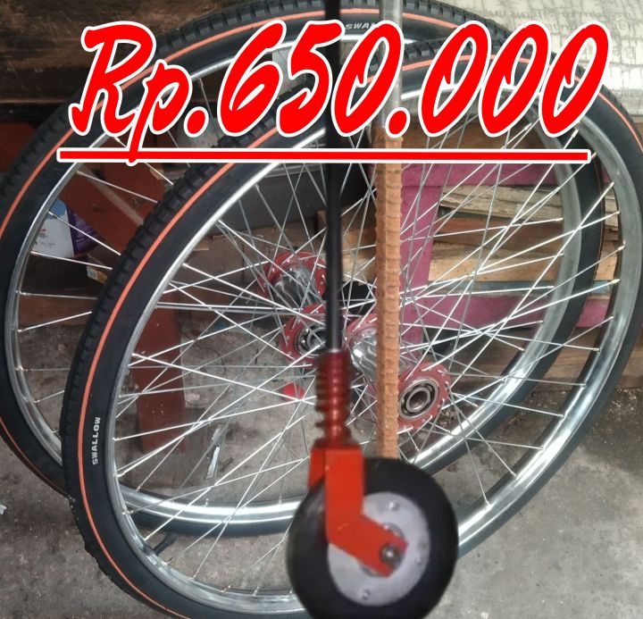 BONUS KLEM FULL SET Roda gerobak velg becak TINGGAL PASANG | Lazada ...
