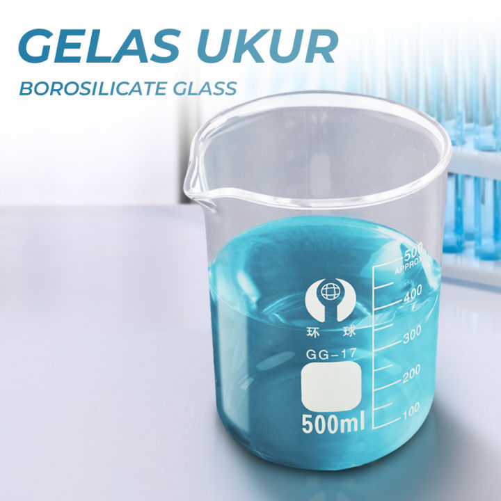 Gelas ukur lab kimia borosilicate glass gelas takar | Lazada Indonesia