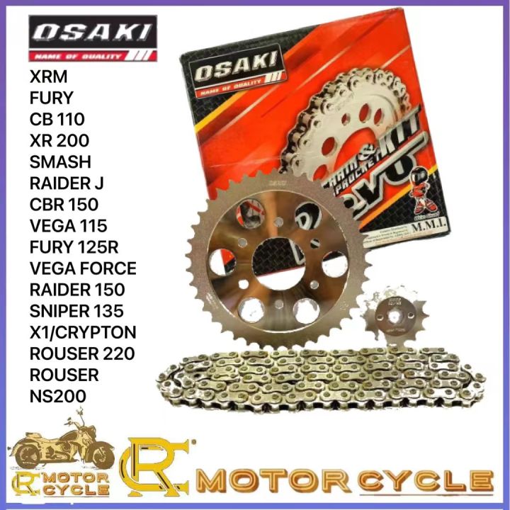 CHAIN SET CHROME RAINBOW FOR XR200 ROUSER 135 220 NS200 CBR150 CB110 X1 ...