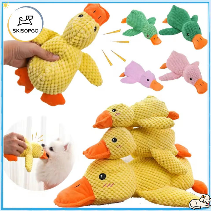 SKISOPGO Durable Calming Duck Shape Dog Toy Pet Squeaky Toy for Teeth ...